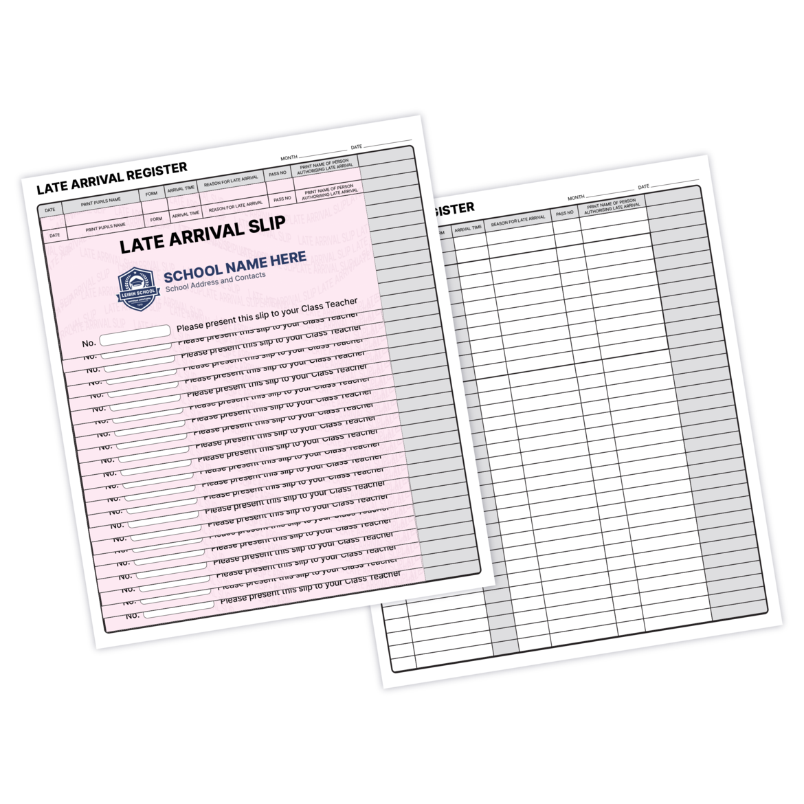 Personalised Latecomers Register | Ideal for Schools
