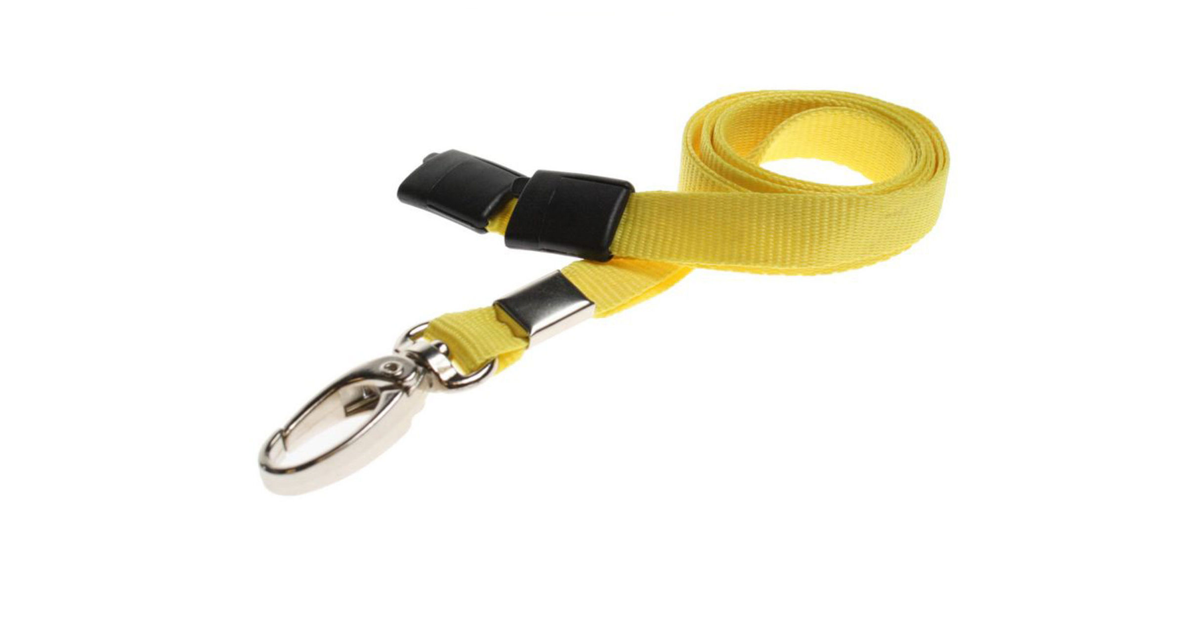 Recycled Plain Yellow Lanyards With Metal Lobster Clip (Pack of 100)