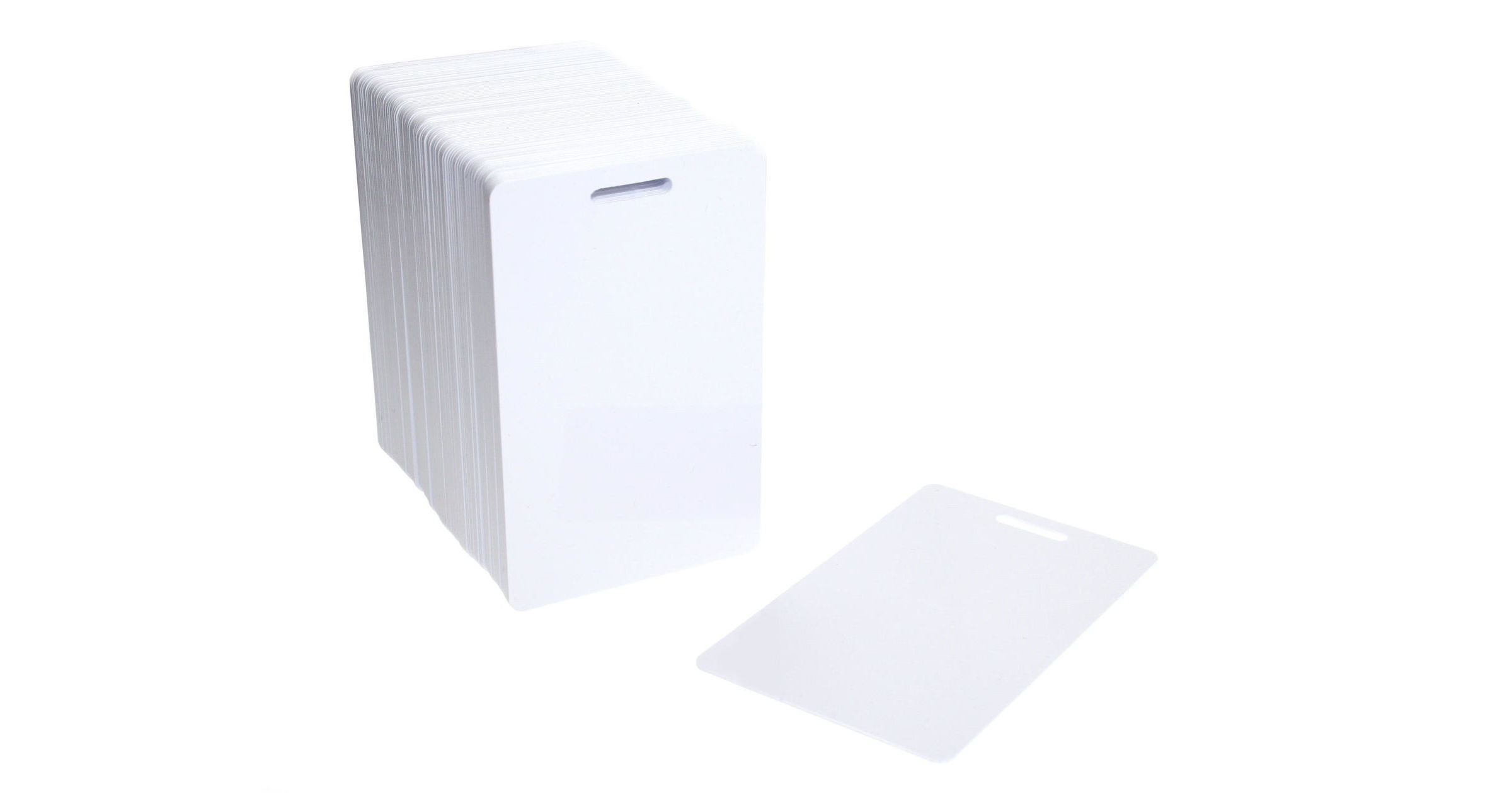 Blank White Slot punched Cards - Portrait (Pack of 100)