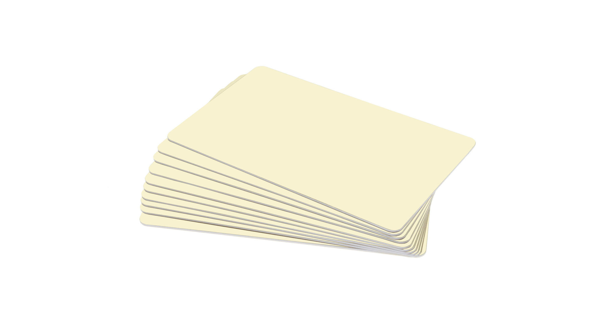 Cream Coloured Plastic Cards - Pack of 100