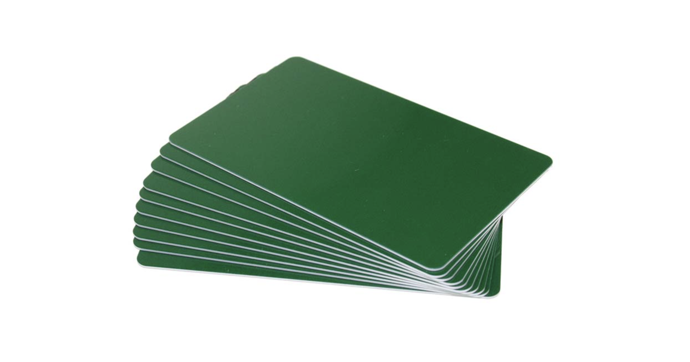 Forest Green Plastic Cards - 760 Micron Cards (Pack of 100)