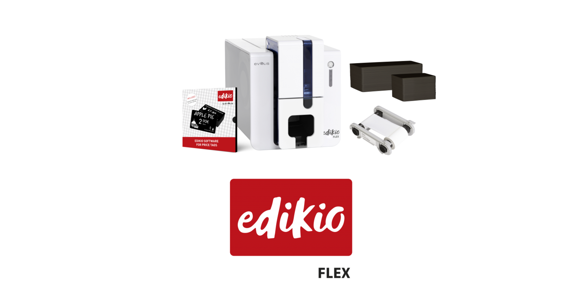 Evolis Edikio Price Tag Flex Printer Bundle