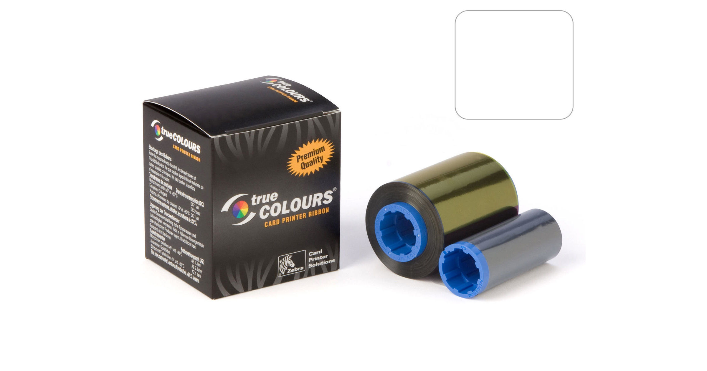 Zebra 800015-909 White Monochrome Ribbon - 1000 Prints