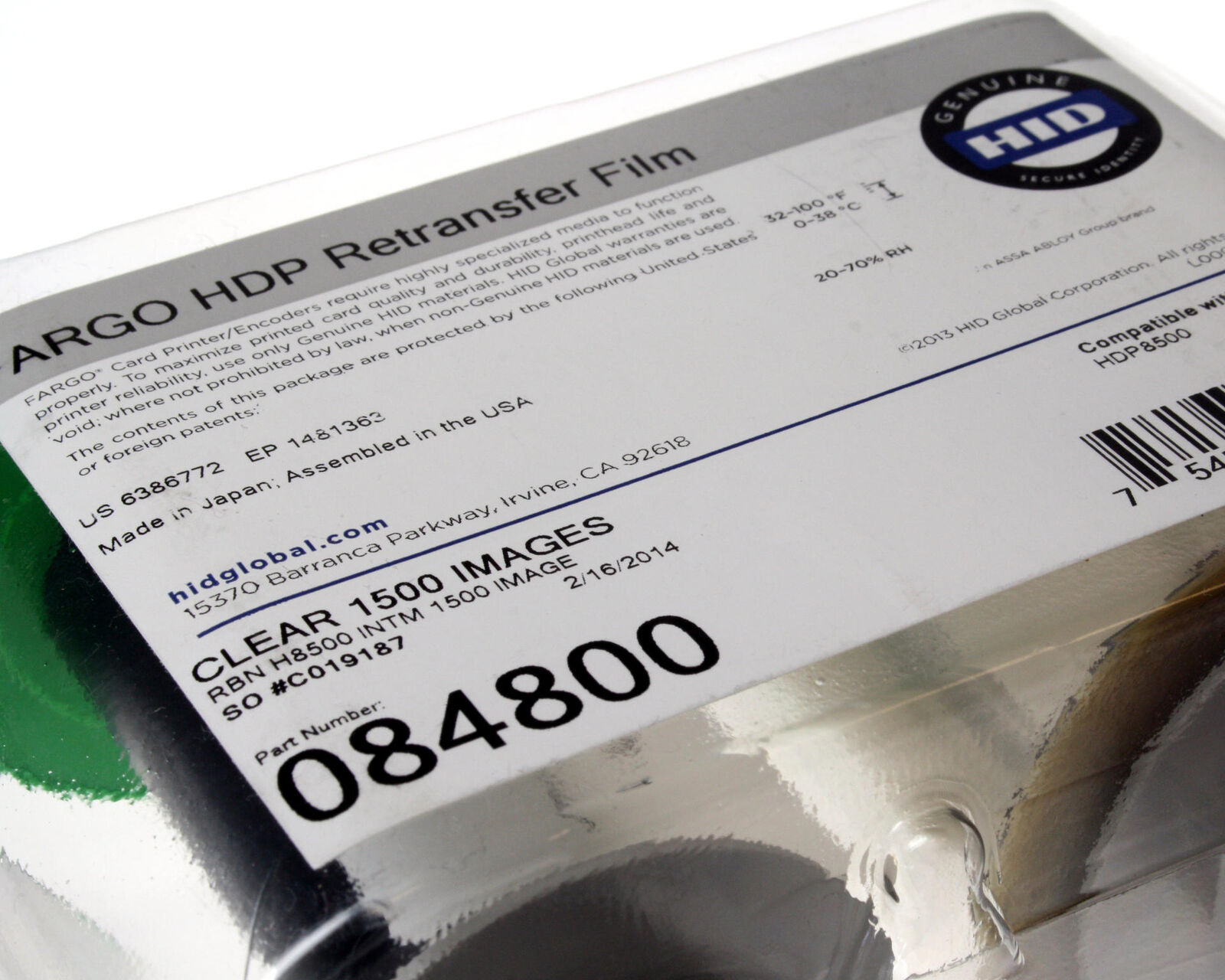 Fargo 84800 HDP8500 Standard Clear Film